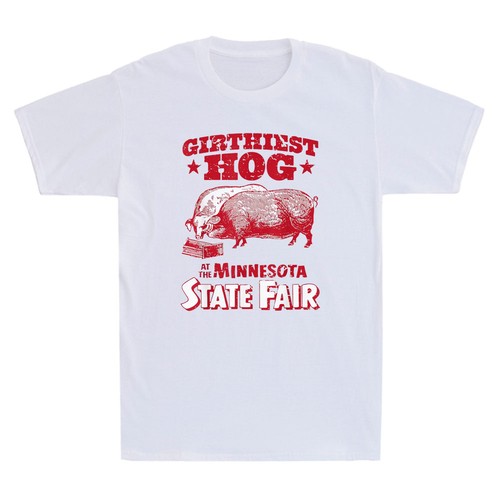 Girthiest Hog At The Minnesota State Fair Funny Pig Graphic Retro Men's ...