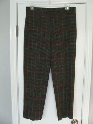 Cricket Lane Plaid Pull On Elastic Waist Pants Slacks Waist Measured ...