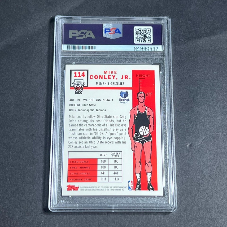 2007 Topps 50th Anniversary #114 Mike Conley Jr signed Card PSA Slabbed ...