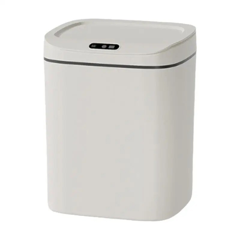 Trash Can Automatic Electronic Trash Can White Touchless Narrow Smart ...