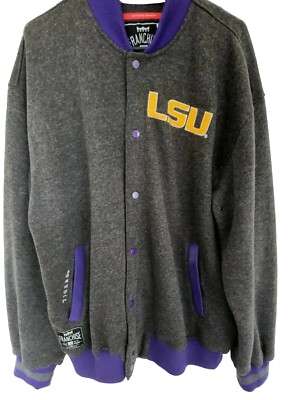 LSU NCAA Jacket Bomber Style XL Mens Franchise Club Full Snap Up GEAUX ...