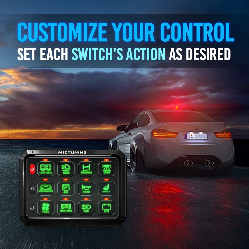 12 Gang Switch Panel, Toggle On-Off Circuit Control Relay System Marine ...