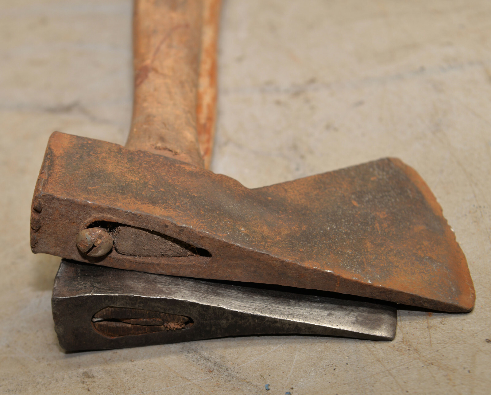 2 early trapper bag axe collectible hatchet vinage hunting tool ax lot ...