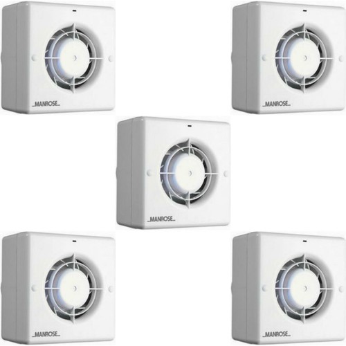 5 x Manrose CF100T Centrifugal Extractor Fan 100 mm / 4 Inch (Timer ...