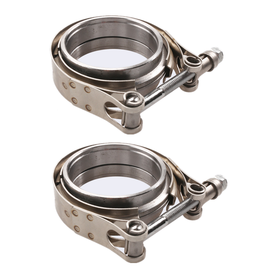 2.5" Inch V-Band Flange&Clamp Kit Male/Female With Ridge Exhaust MILD ...
