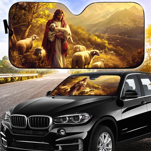 Jesus And Lamb Car Sunshade Lambs Of God Auto Sunshade Jesus Windshield ...