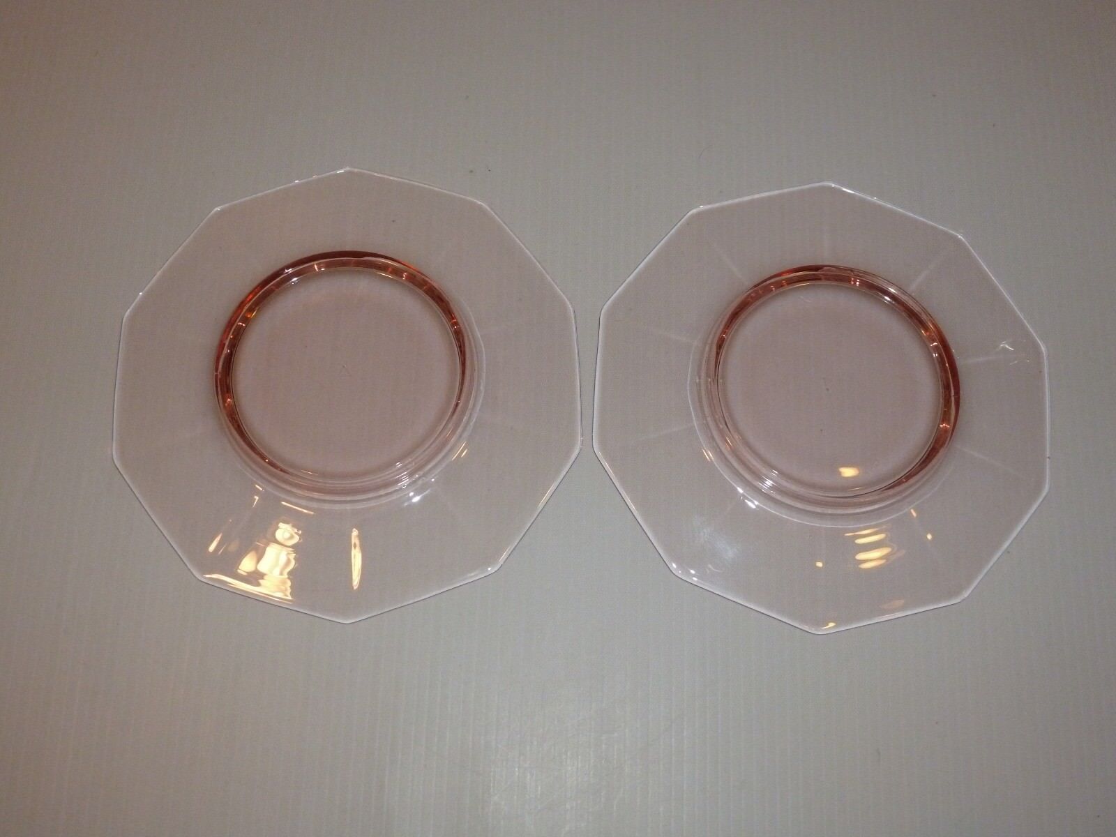Vintage Cambridge Decagon Pair Pink Depression Glass Plates | eBay