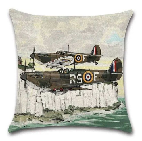 SPITFIRE Cushion Cover 45 X 45cm pillow case GIFT Home Decor AIRCRAFT ...