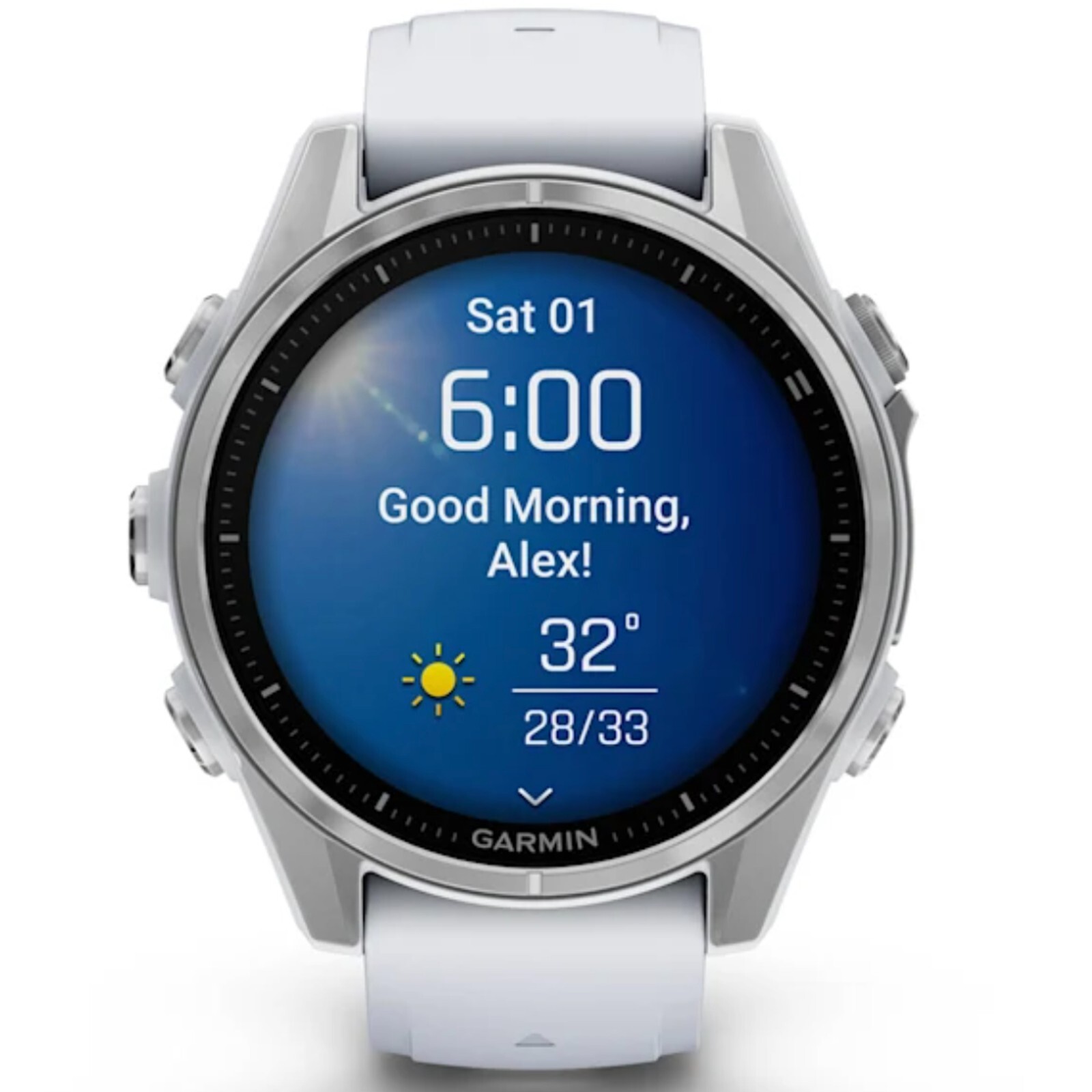 Garmin Fenix 8 43mm Silicone Whitestone Smartwatch GPS AMOLED Watch 010 ...