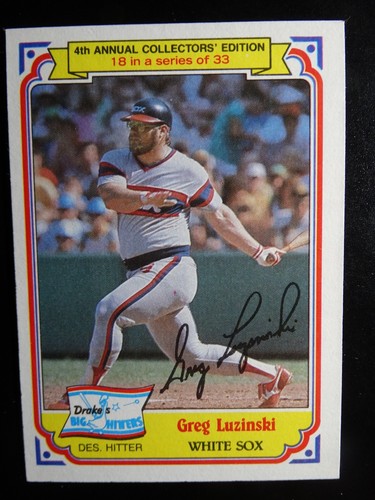1984 Topps Drake's Big Hitters Greg Luzinski Chicago White Sox #18 of 33 Card | eBay