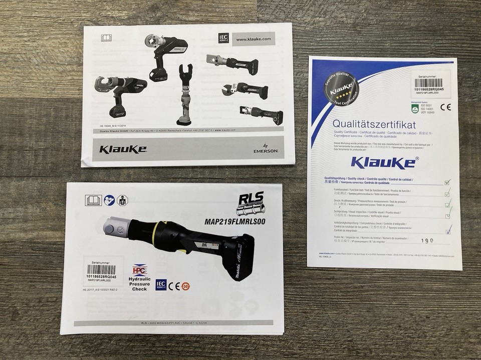 Klauke MAP 219 Mini Battery-Powered Hydraulic Pressing Tool Kit with 7x ...