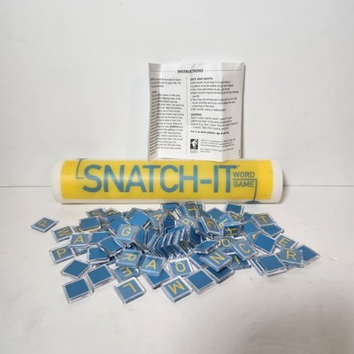 Snatch-It Word Game Complete Tube Container 100 Letter Tiles & Rules | eBay
