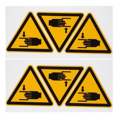 6 Pcs Machine Danger Caution Stickers Pinch Safety Labels Do Not Touch ...
