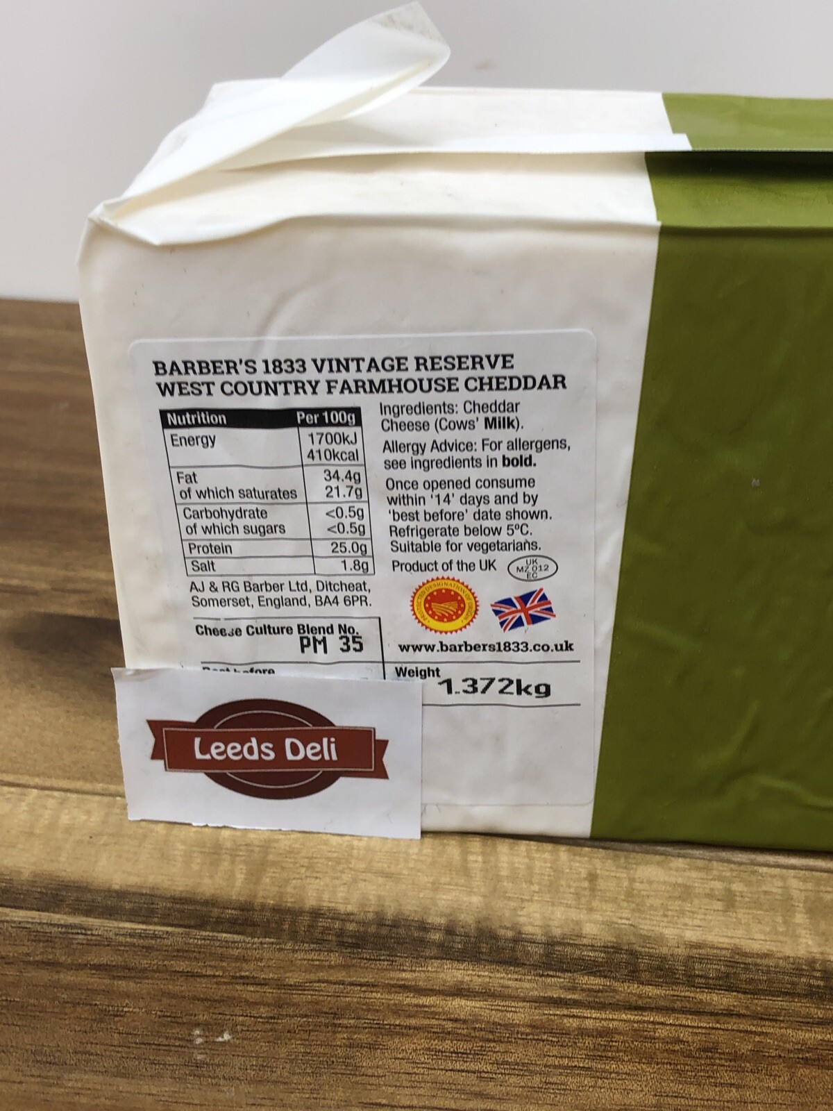 Barber’s 1833 Vintage Somerset Cheddar Cheese 1.2kg Matured For 24 ...