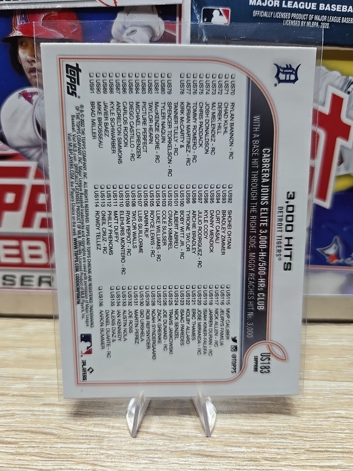2022 Topps Chrome Sapphire Miguel Cabrera 3,000 Hits #US183 | eBay