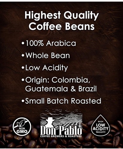 Cafe Don Pablo SYNCHKG073409 5lbs Medium-Dark Roast Whole Bean Coffee ...