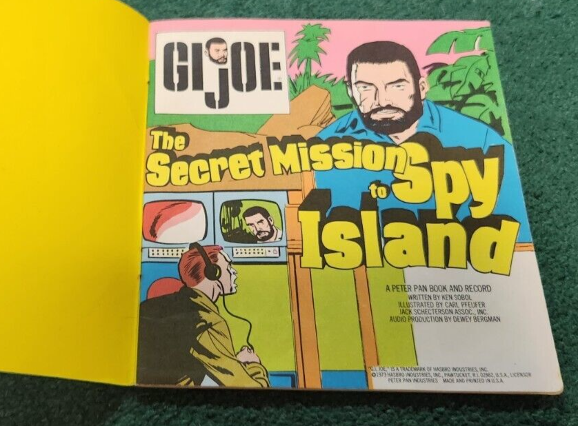 1973 GI JOE Secret Mission to Spy Island Book and Peter Pan Record Ken ...