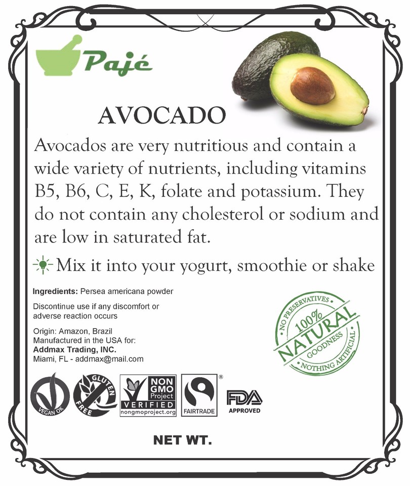 Avocado freeze dried fruit powder 10lb PAJE Superfoods - B5, B6, C, E ...