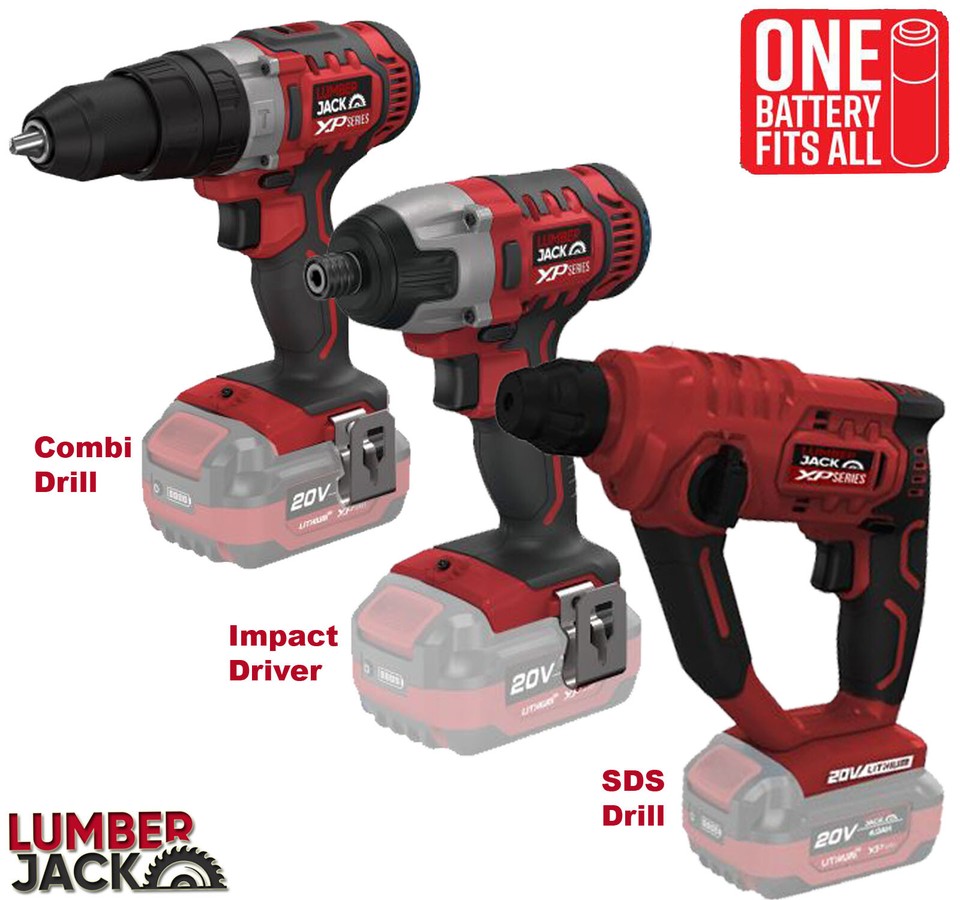 Lumberjack Cordless Power Tools 20V Lithium XP Range Drills Saws ...