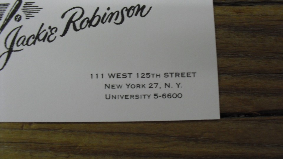 1950s Jackie Robinson Business Card - Brooklyn Dodgers - Collectible ...