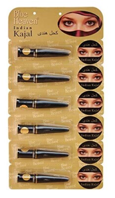 2x Large Size Blue Heaven Traditional Indian Kajal Black Kohl Eyeliner ...