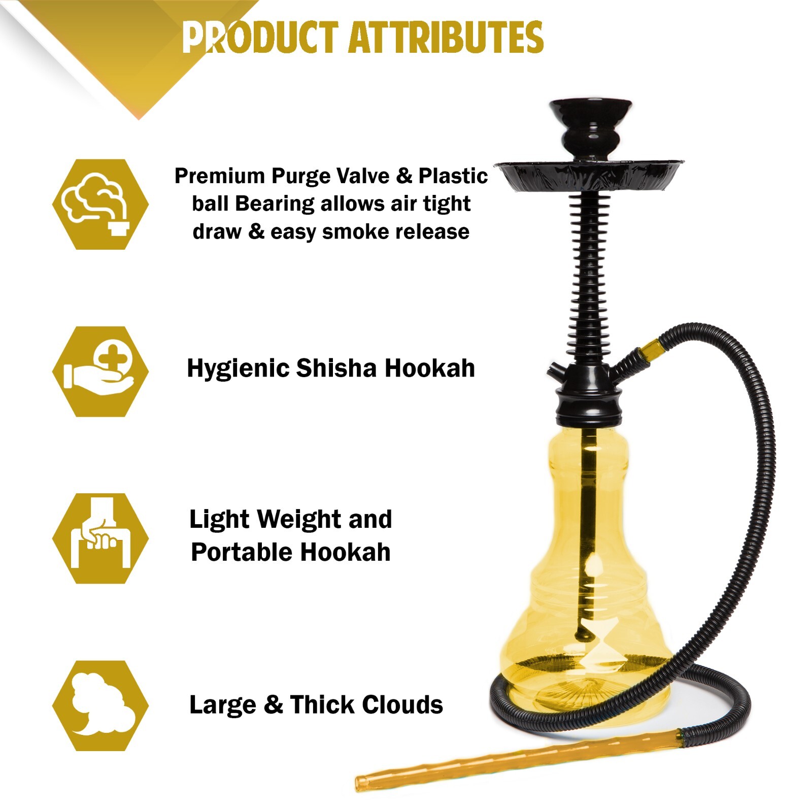 XPRESS HOOKAH Portable Plastic Hookah Pipe Set 30" Incudes Hose & Bowl ...