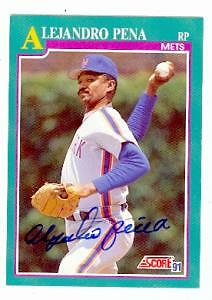 Alejandro Pena autographed Baseball Card (New York Mets) 1991 Score ...
