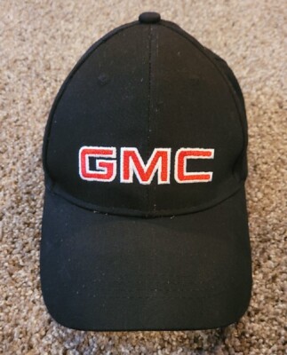 GMC Black Hat Red & White Embroidered Logo Strapback Cap Hat Official ...