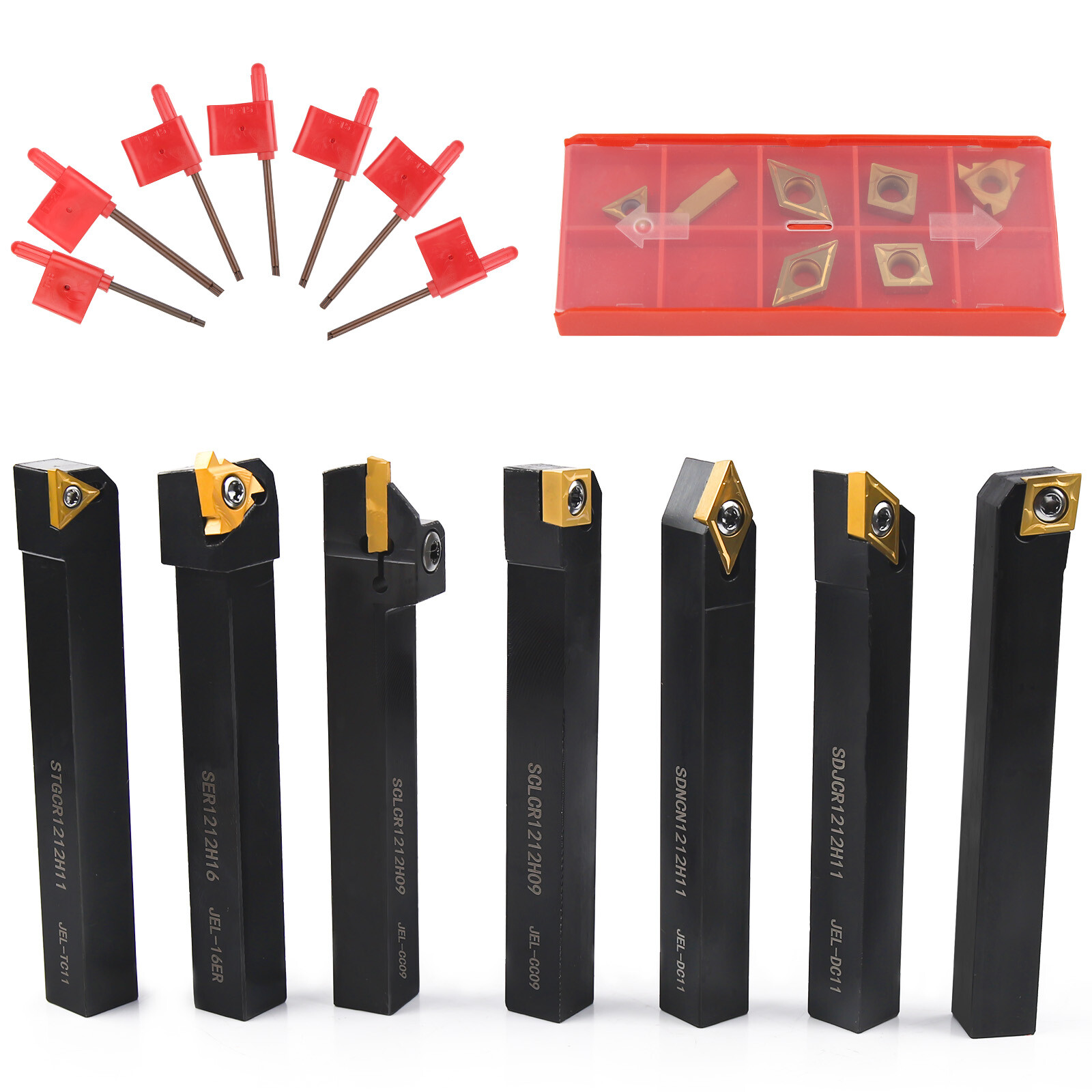 21Pcs Lathe Carbide Inserts Tool & Holder Wrench Mini Lathe Set Turning ...