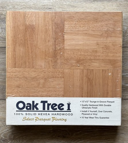 Cryntel Oak Tree 1 PARQUET Hevea Chestnut Wood Floor Tiles (10 SqFt ...