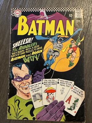 Batman #179 FN+ to FN/VF 2nd Riddler Silver Age DC Comics 1966 | eBay