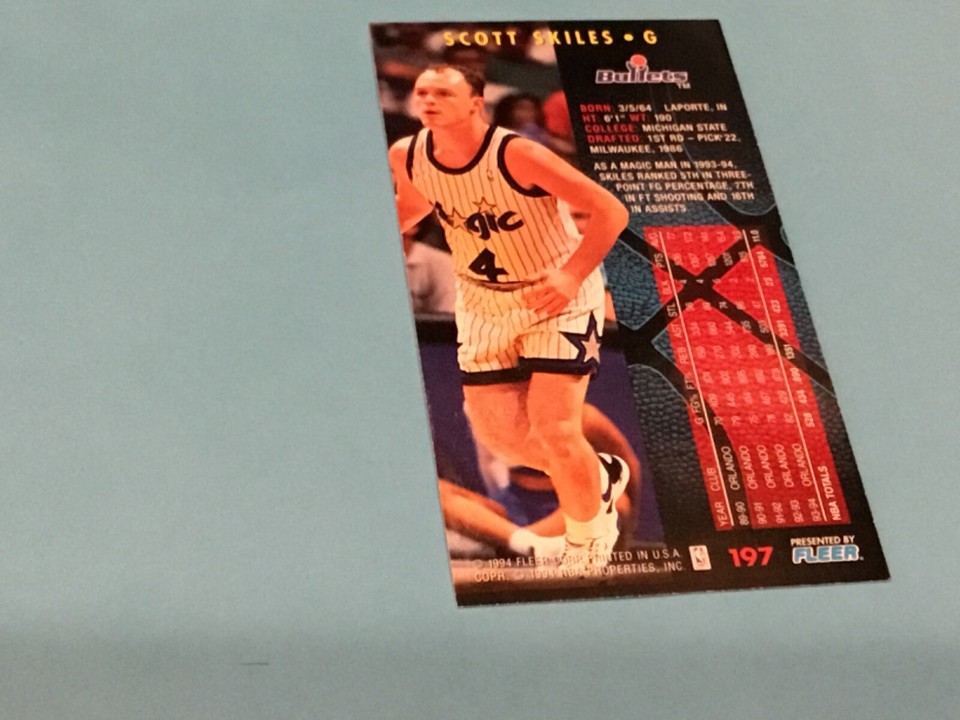 SCOTT SKILES WASHINGTON BULLETS NBA 1994-95 Fleer Jam Session Tall ...