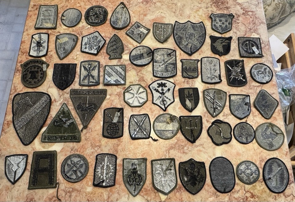 US Army BDU Subdued Patch Lot of 50 NOS 2nd ID 1st Cav 3rd ID Plus many ...
