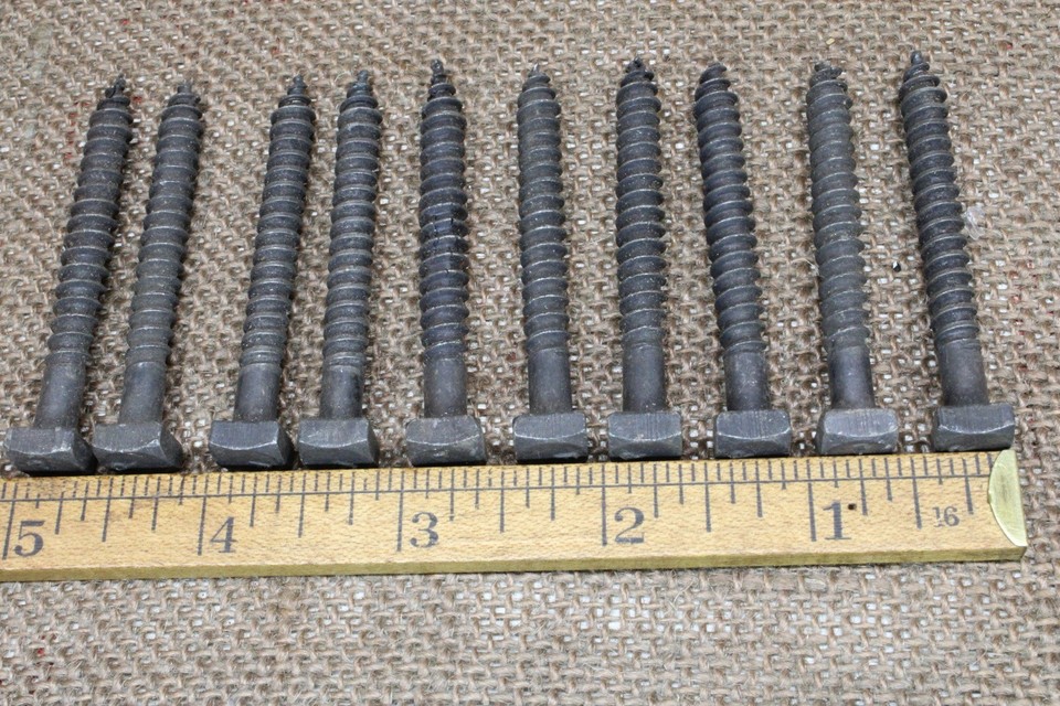 3/8” Square Head 10 Lags Bolts 1/4" X 2 1/4” Black Steel Screw ...