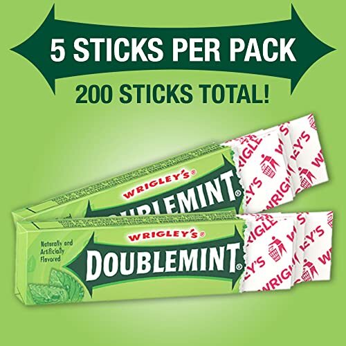 DOUBLEMINT Mint Gum Chewing Gum Bulk Pack, 5 Stick (Pack of 40) | eBay