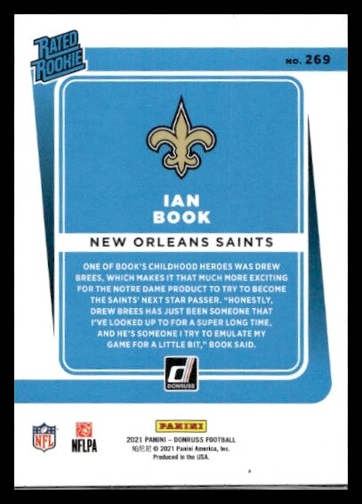 2021 Donruss #269 Ian Book Rookie New Orleans Saints | eBay