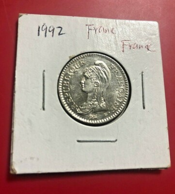 1992 Repvbliove Francaise 1 Franc Coin Liberte Egalite Fraternite ...