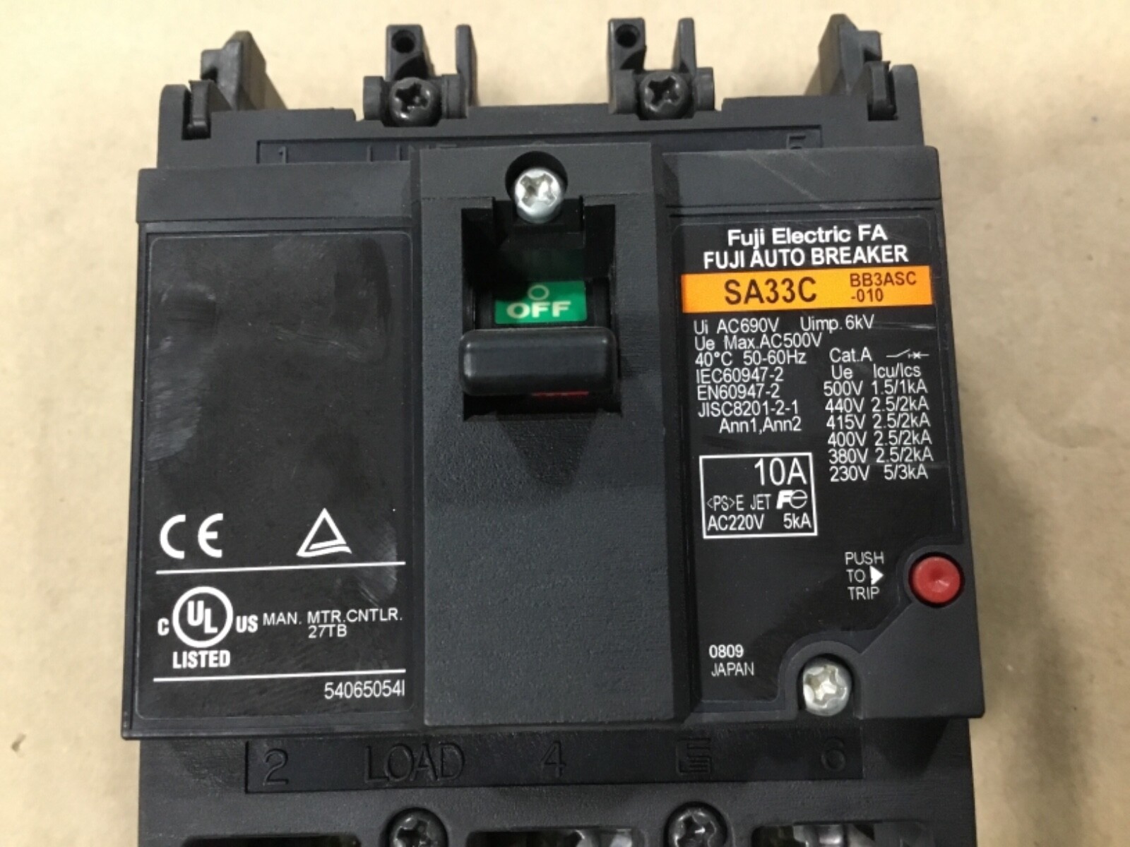 Lot Of 3 Fuji Electric SA33C Auto Circuit Breaker 10A 3 Pole #08F42 | eBay