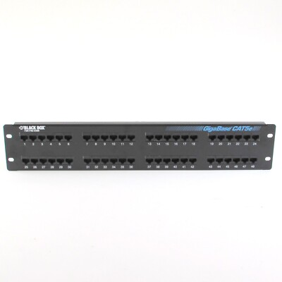 Black Box JPM906A-R5 Modular Patch Panel 48 Port CAT5e GigaBase Series ...