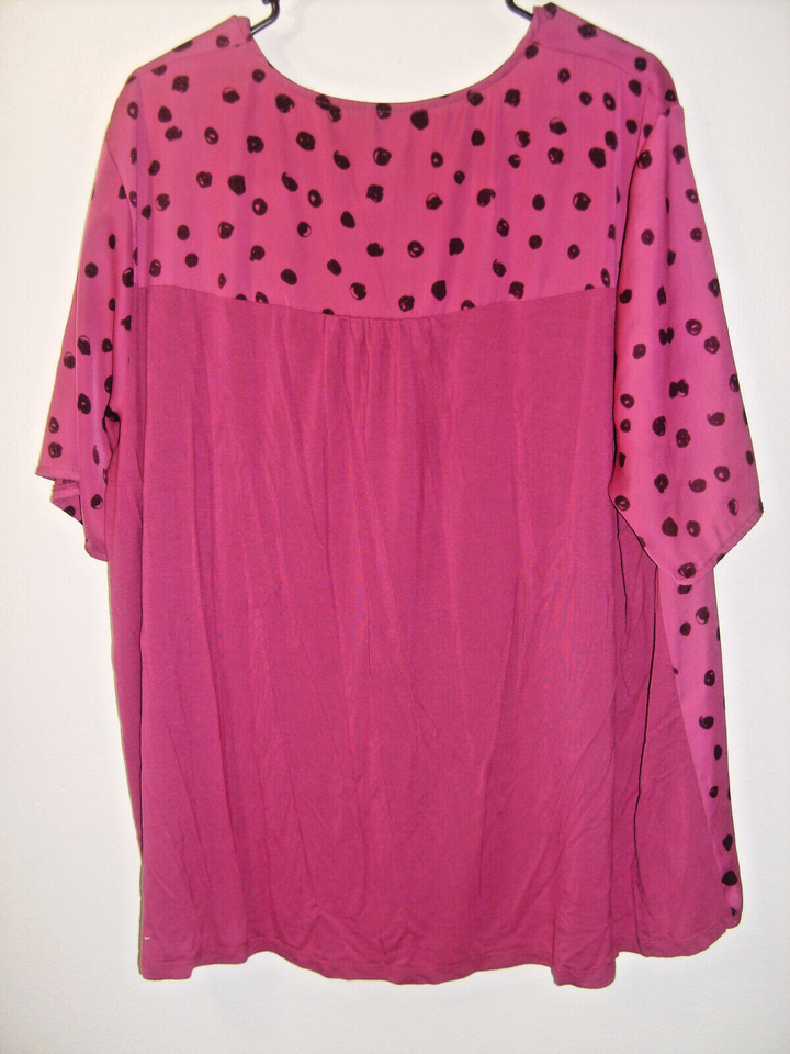 Lane Bryant Size 22/24 Purple Polka Dot Short Sleeve Top | eBay