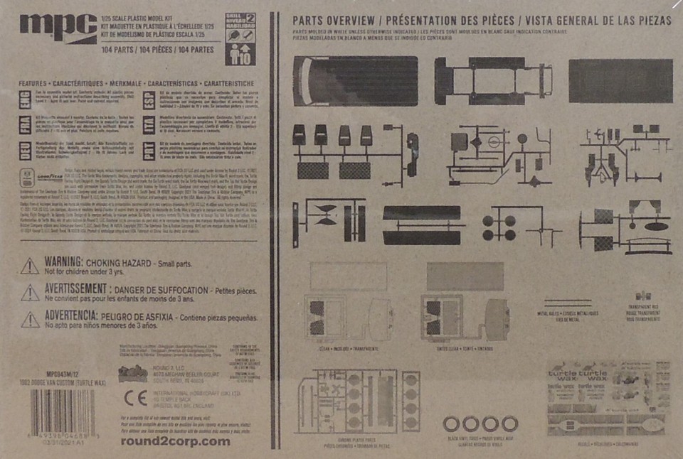 1982 DODGE CUSTOM TURTLE WAX VAN MPC 1:25 SCALE 2-n-1 PLASTIC MODEL VAN ...