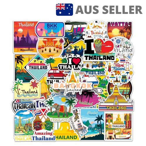 Thailand Bangkok Phuket Thai Travel Stickers | Pack of 50 | Christmas ...