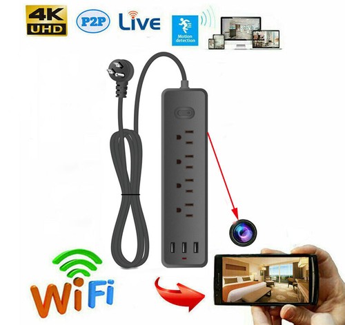 128GB HD 1080P IP WiFi Wireless Camera USA Socket DVR Cam 5-Outlets ...