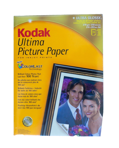 Kodak Ultima Photo Paper A4 210 X 297mm Ultra Glossy 15 Sheets New ...