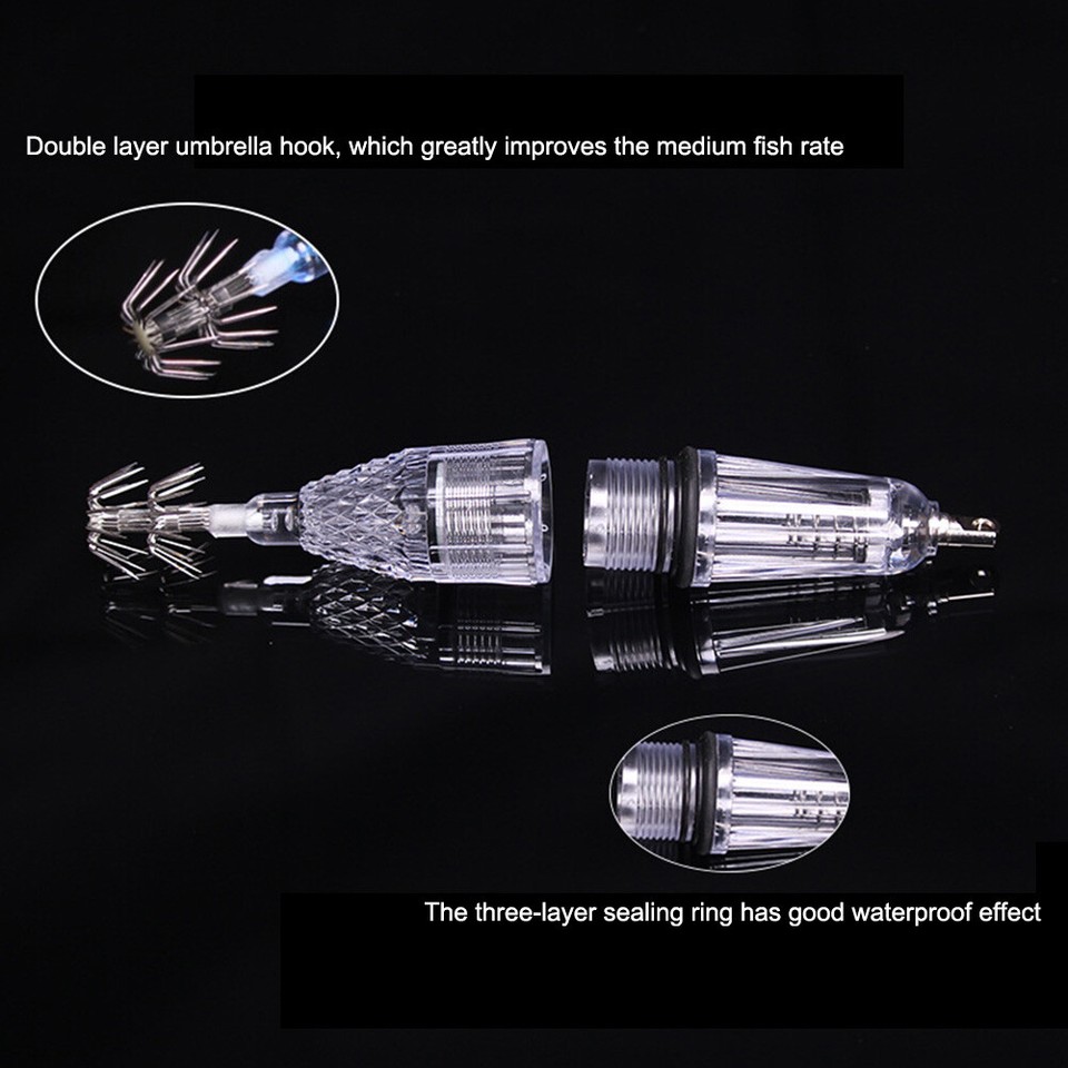 HOT LED Squid Fishing Lure Double Hook LED Light Bait Octopus Bait for ...