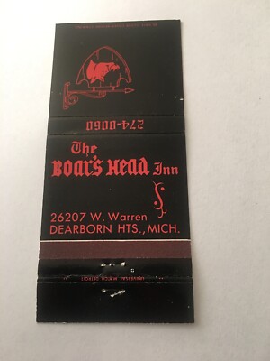 Vintage Matchbook Cover Matchcover Boar’s Head Inn Dearborn Hts MI ...