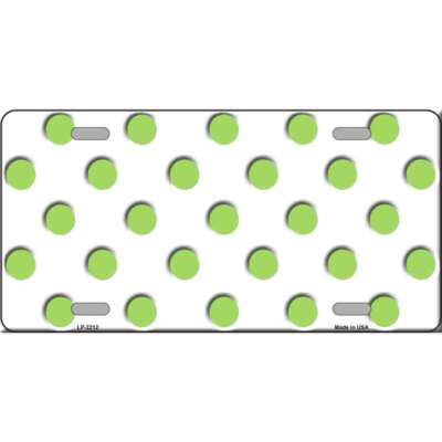 Lime Green Polka Dots White Metal Novelty License Plate Tag LP-2212 | eBay