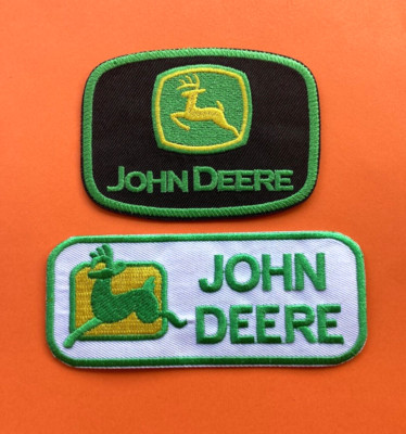J/D TRACTOR COMBINE HARVESTER FARM MACHINERY EMBROIDERED PATCHES x 2 UK ...