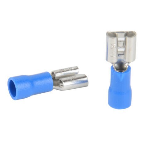 20 Cable Shoes Flat Socket Blue 6.3 x0.8mm for 1.5-2.5mm2 Cable Shoe ...