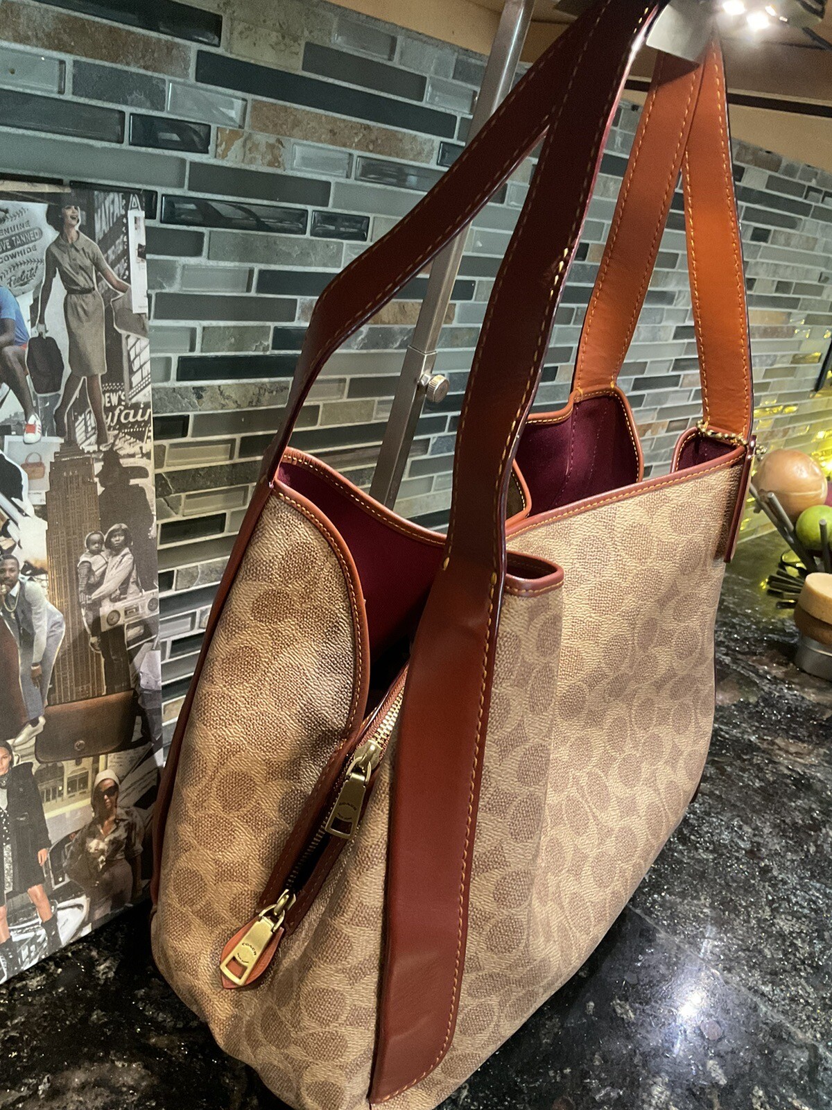 COACH Hadley Hobo In Signature Canvas & Leather Handb… - Gem